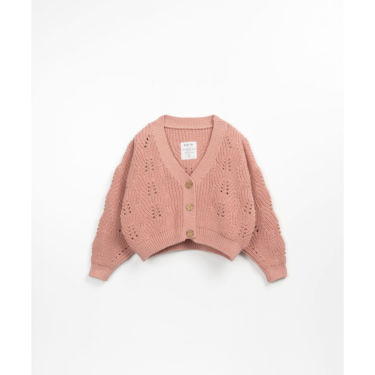 Girl's knitted cardigan with coconut buttons | PlayUp